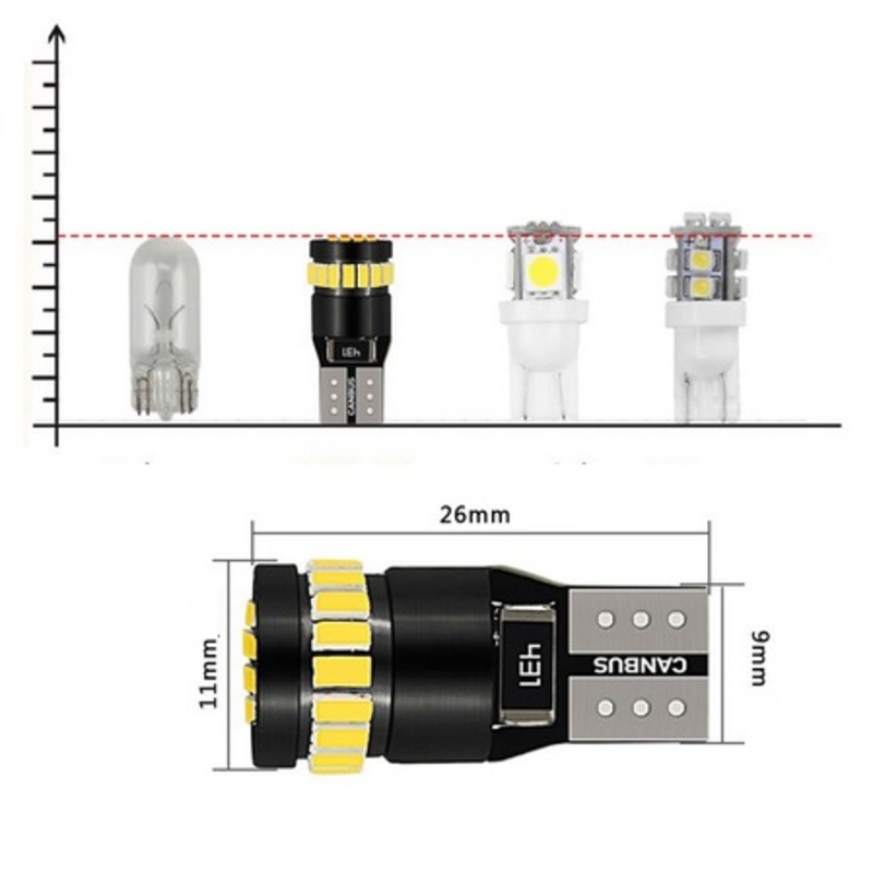 W5W CANBUS T10 24 LED SMD 3014 AMBAR