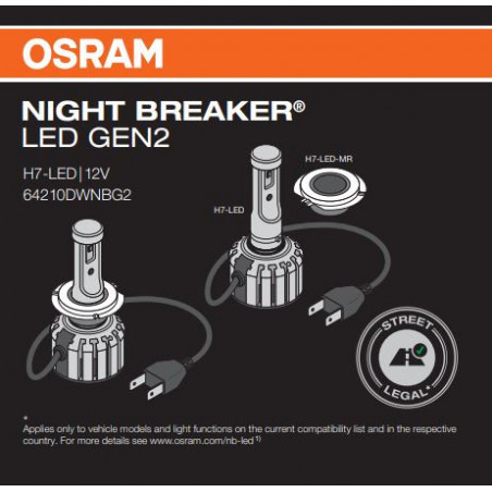 LED H7 OSRAM HOMOLOGADA NIGHT BREAKER GEN2